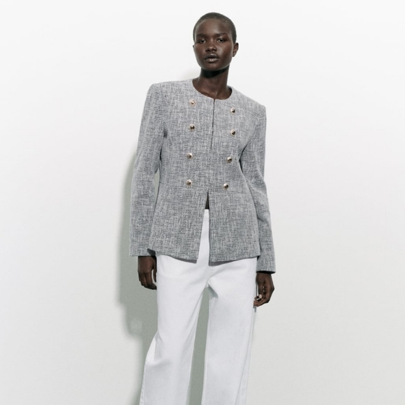 Zara | Jackets & Coats | Zara Textured Blazer | Poshmark